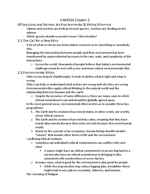 ENVR 101 Chapter 11 - All notes from slides in lectures along with ...