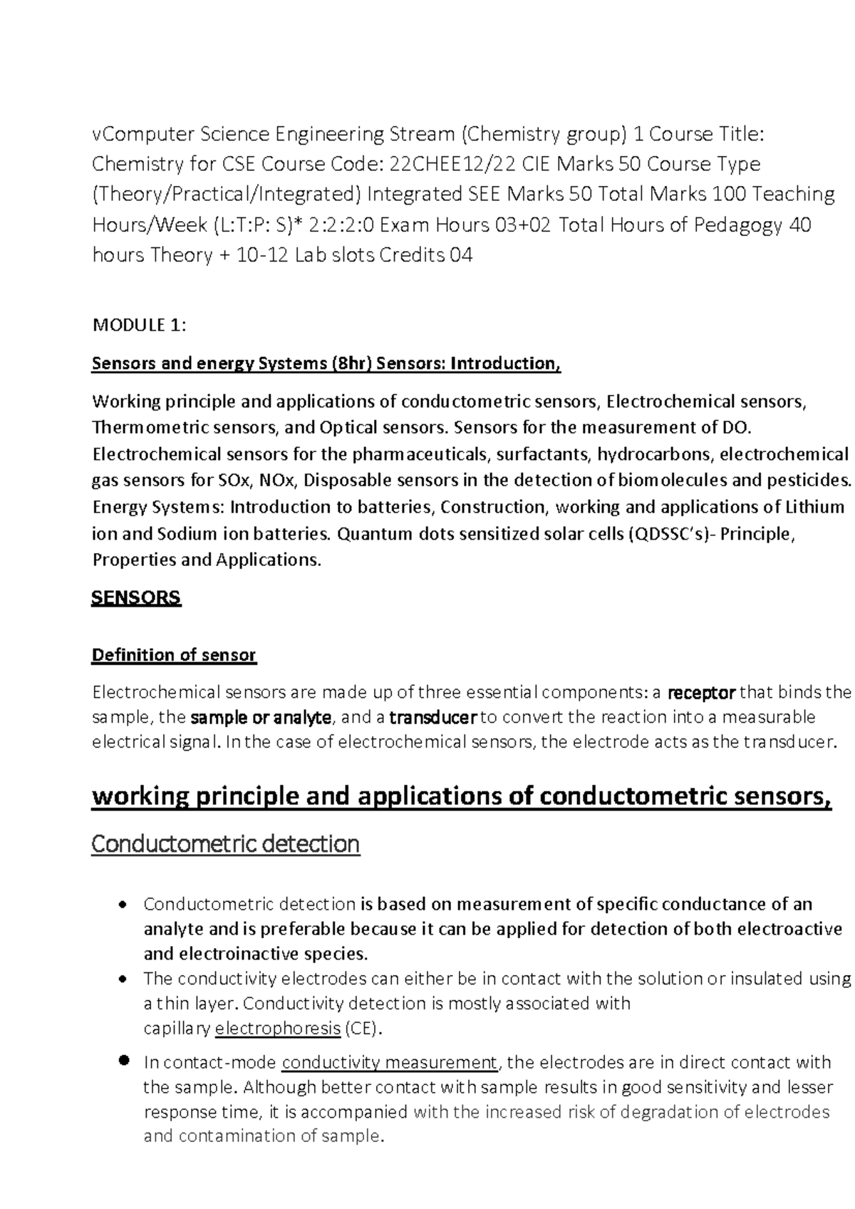 Module 1 pdf 31 - vComputer Science Engineering Stream (Chemistry group) 1 Course Title ...