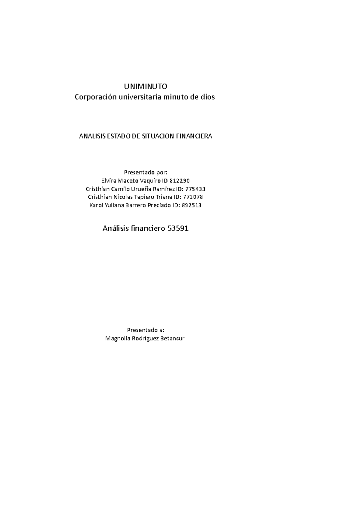 Analisis Vertical 1 - Actividad 1.1 - UNIMINUTO Corporación universitaria minuto de dios ...
