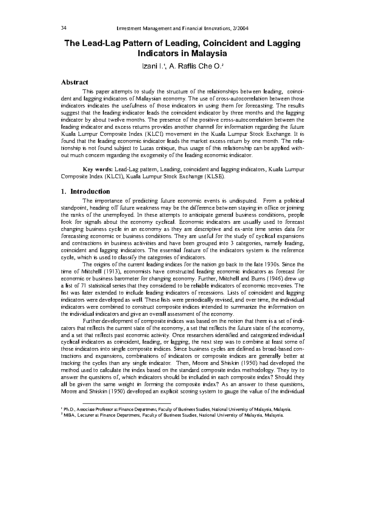 Unit 1- LLC 2 - class notes for studying - The Lead-Lag Pattern of ...