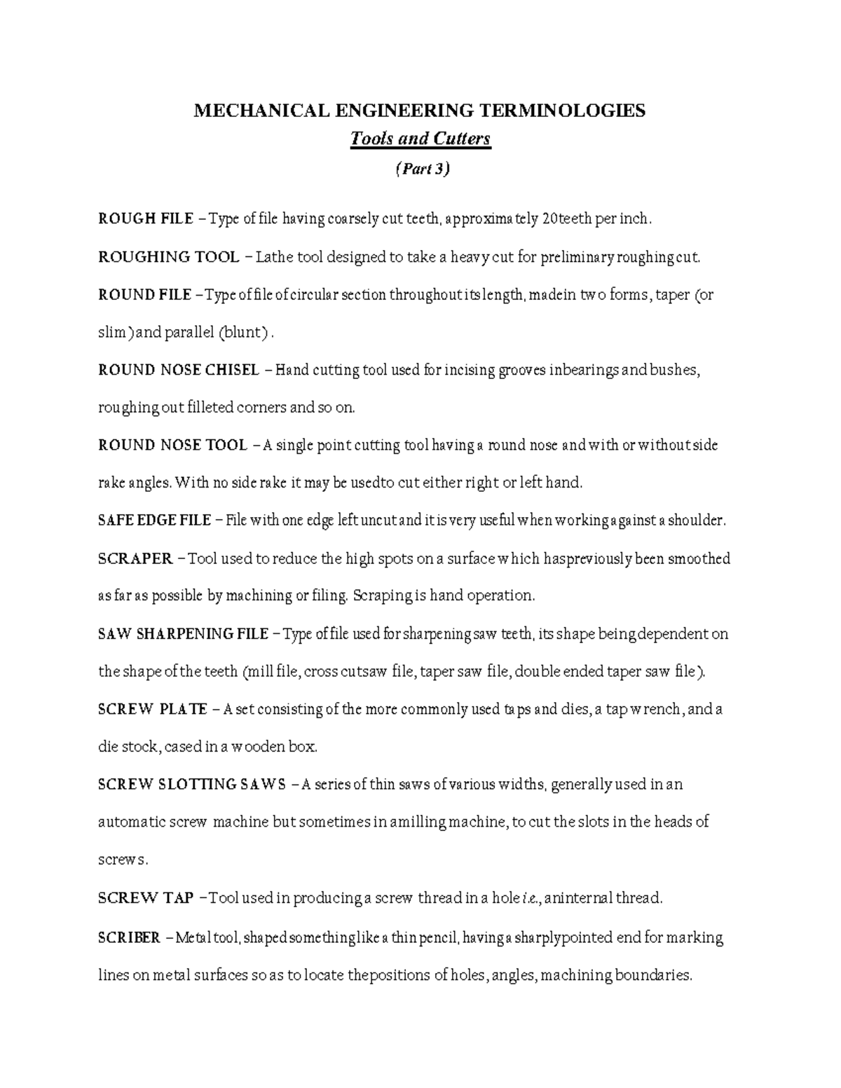 Mechanical Engineering Terms- Tools and Cutters (Part 3) - MECHANICAL ...