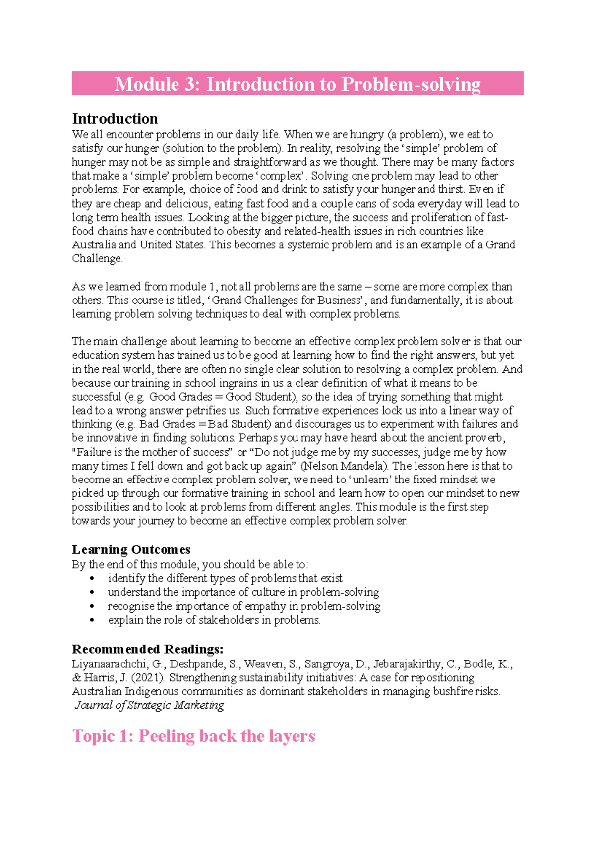 Module 3- Introduction to Problem-solving - Module 3: Introduction to Problem-solving ...