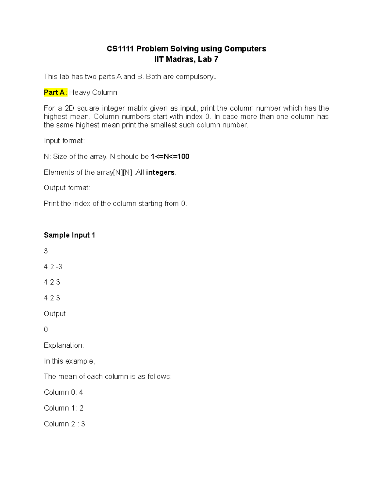 CS1111 L7-1-2 - It is a lab for cs students of iitm to practice c ...