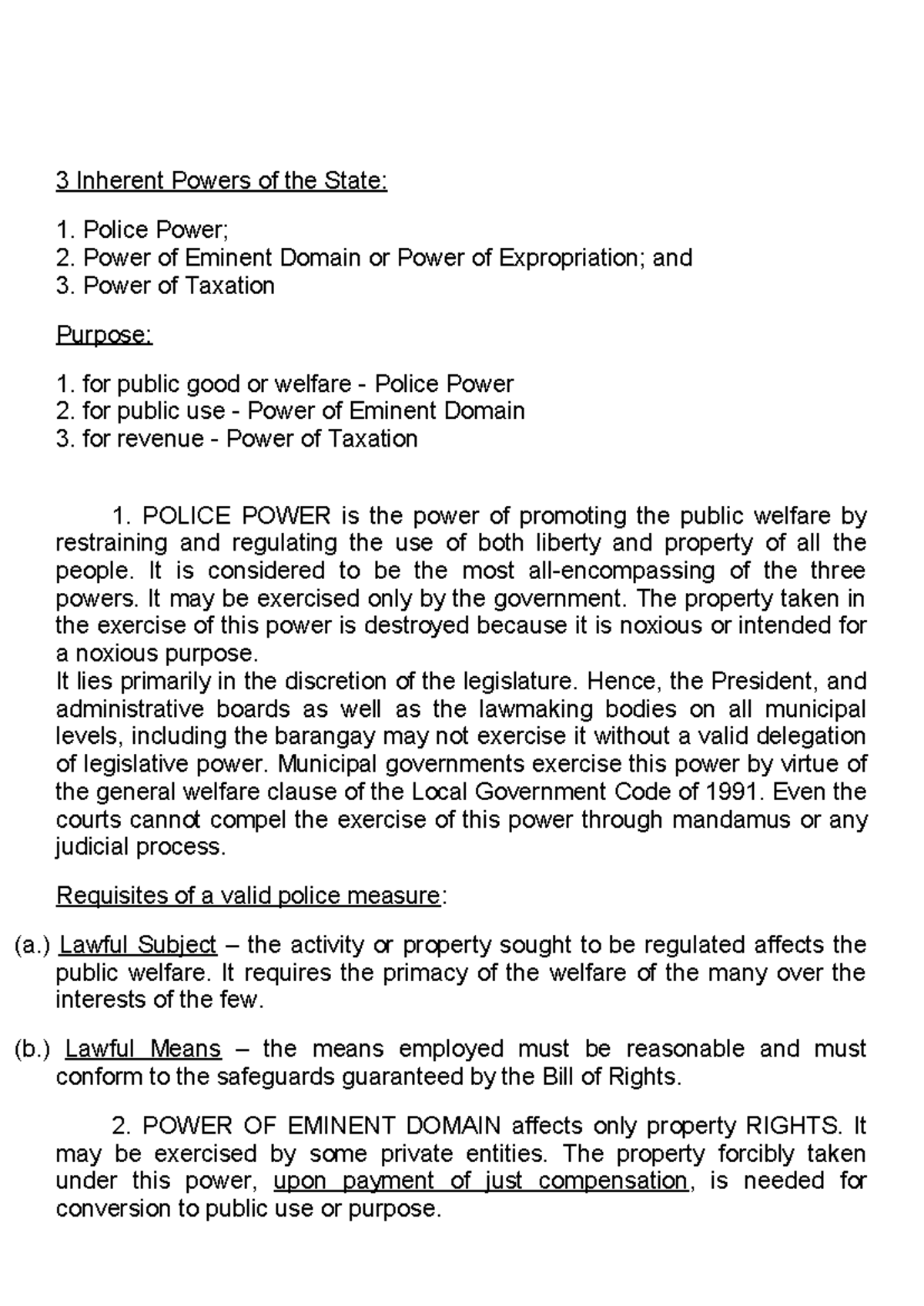 3 Inherent Powers of the State - 3 Inherent Powers of the State: Police ...