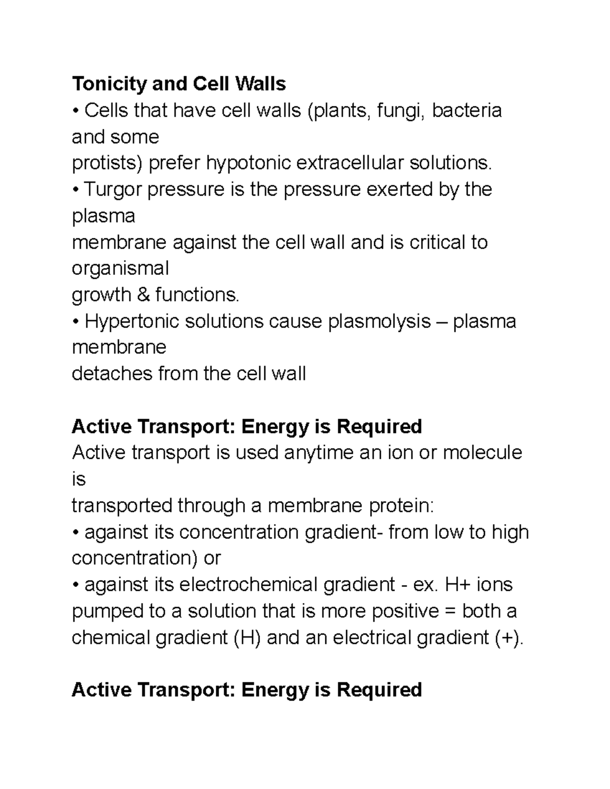 BIOL 1345 Module 6 Structure and Function of Plasma Membranes ...