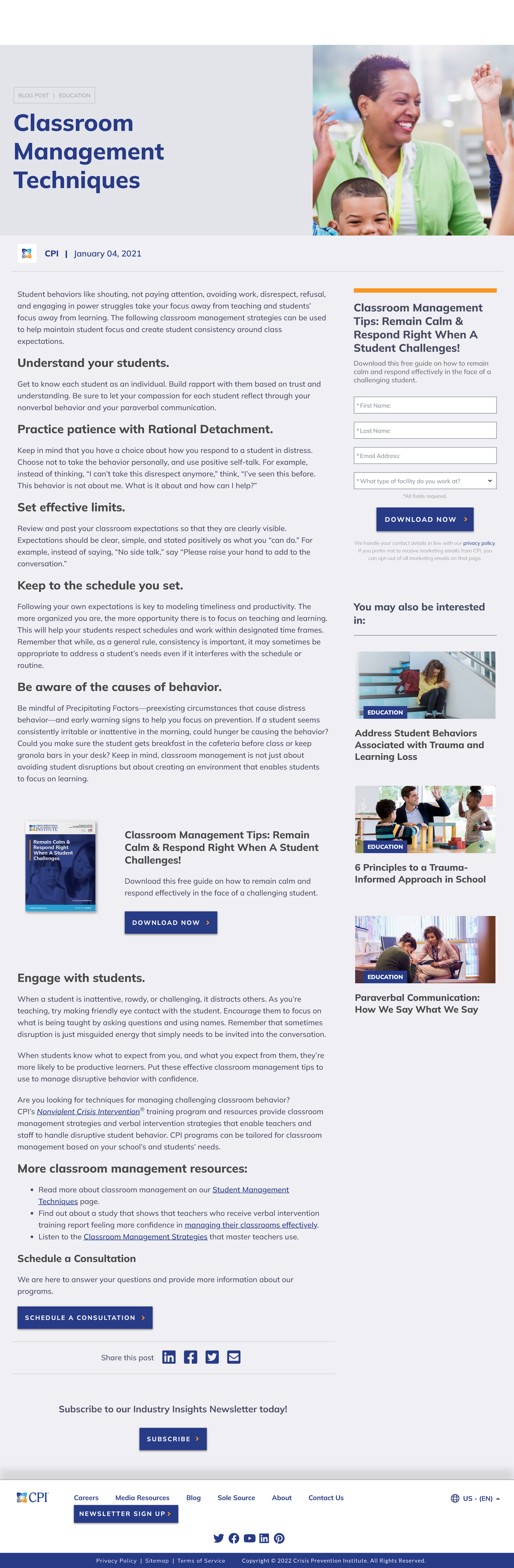 Classroom Management Techniques - BLOG POST | EDUCATION Classroom ...