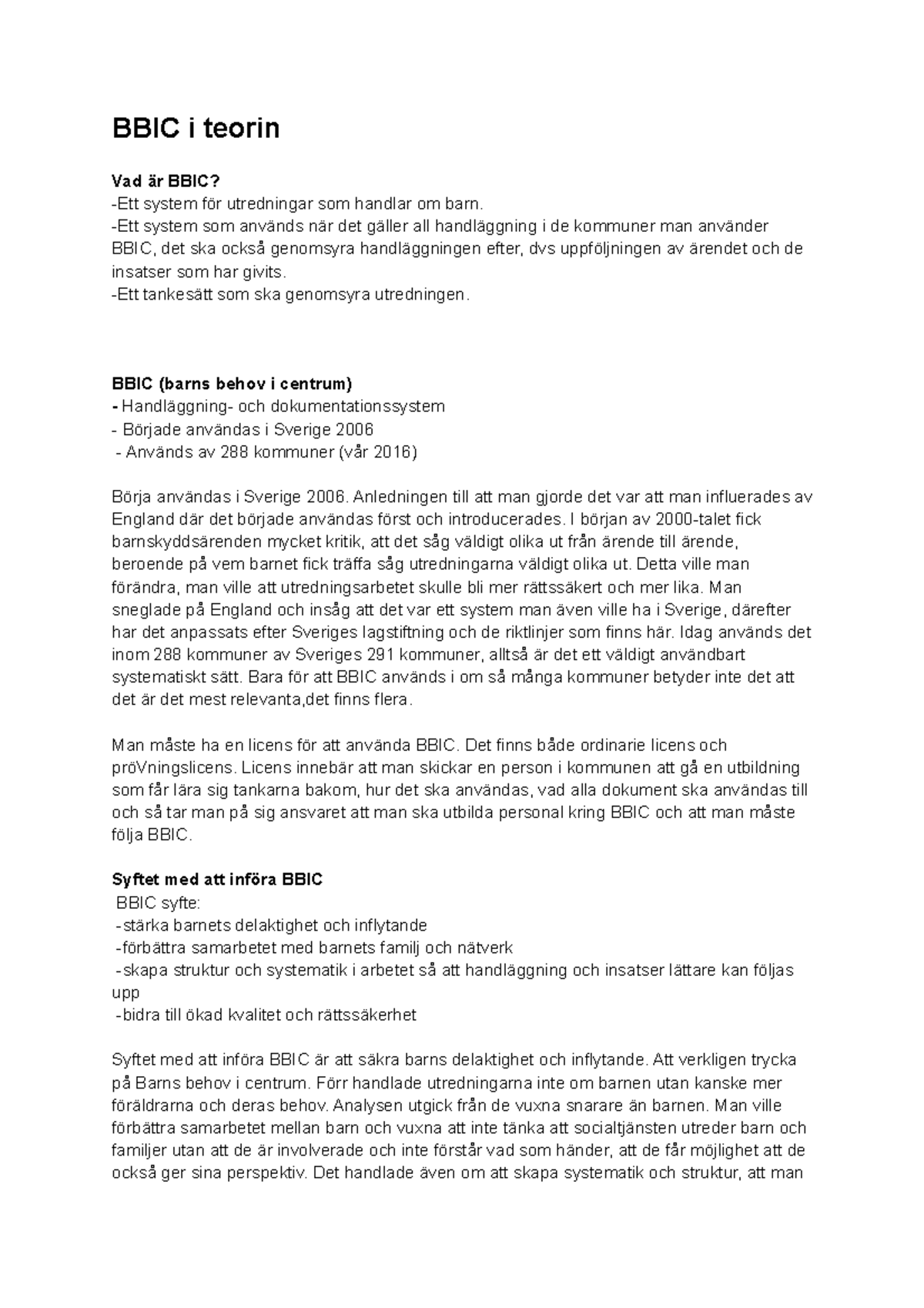 BBIC i teorin + socialtjänstens arbete i Angered - BBIC i teorin Vad är ...