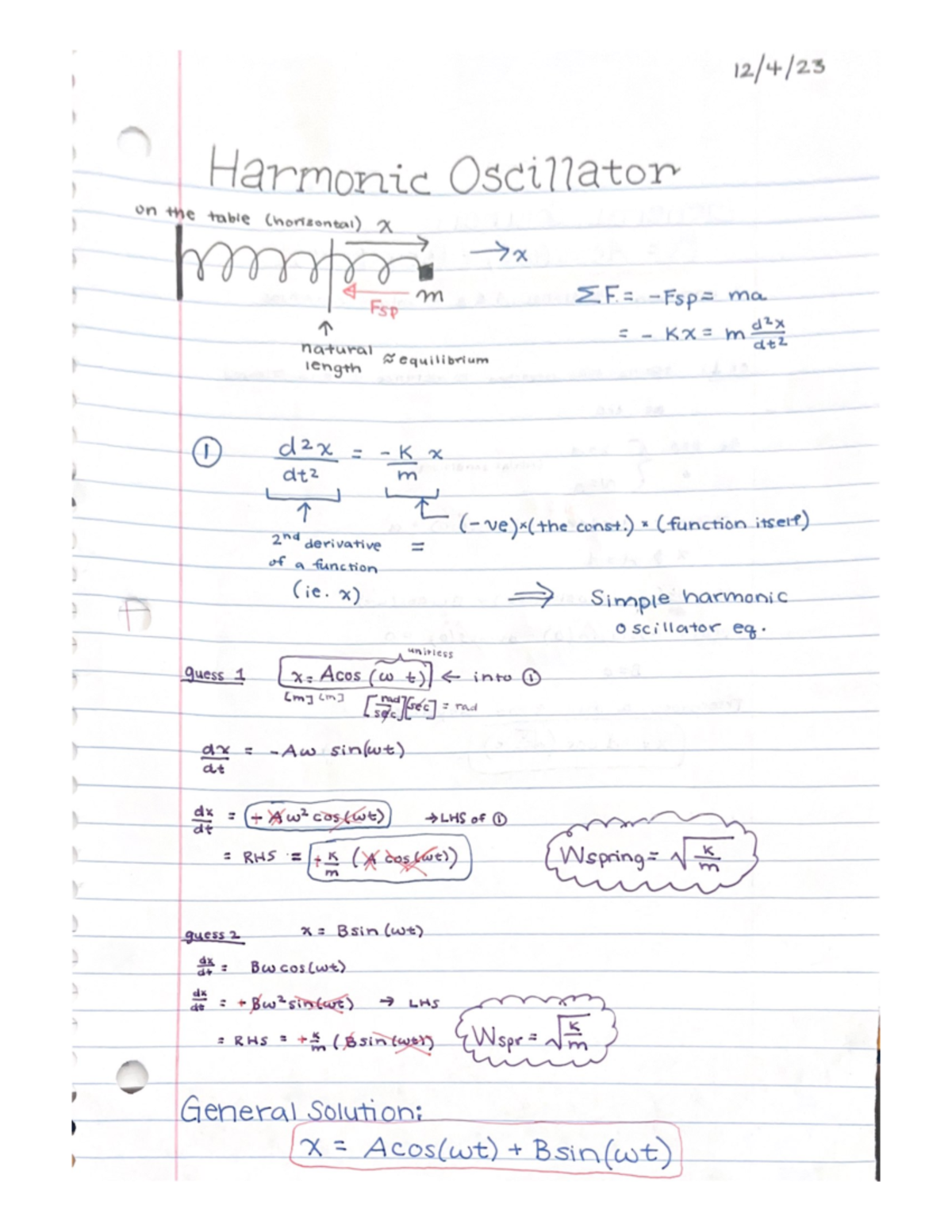 Harmonic Oscillation - PHY 2048 - Studocu