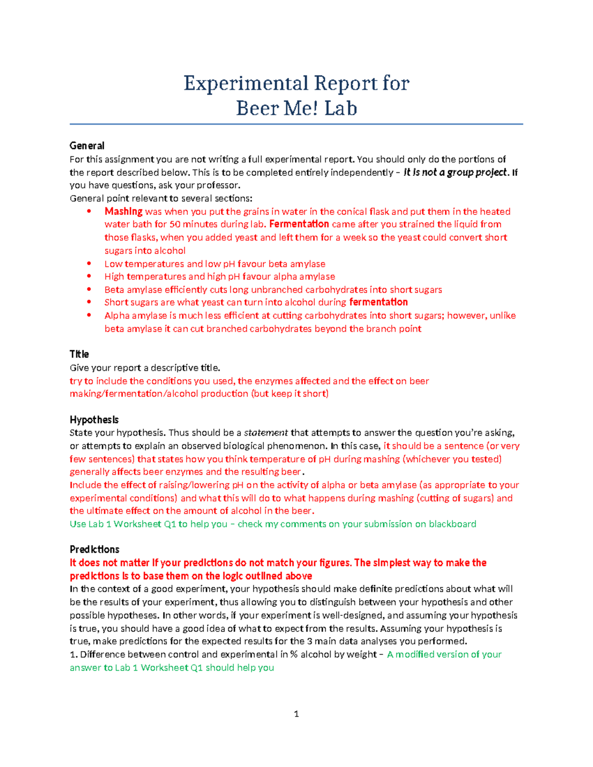 Experimental Report for Beer Me Labs Ben Notes(1) - Tagged ...