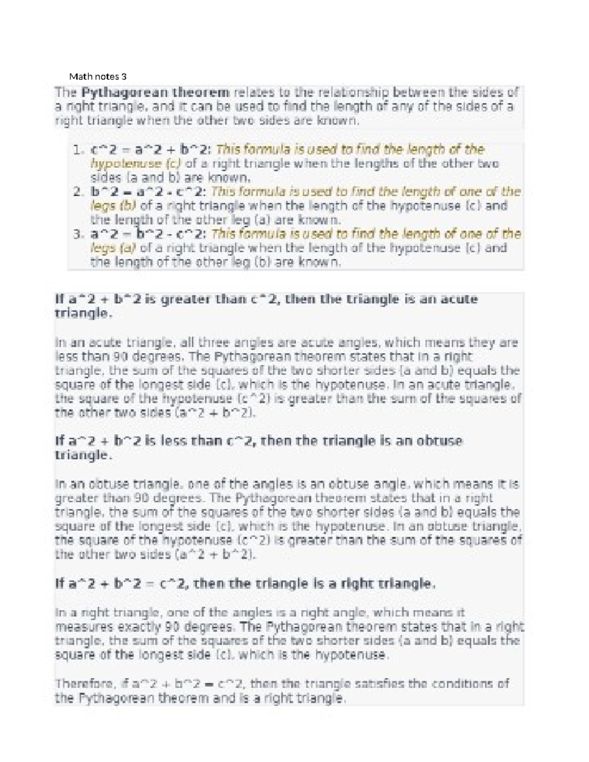 Math notes 3 - asda - Assessment - Math notes - Studocu