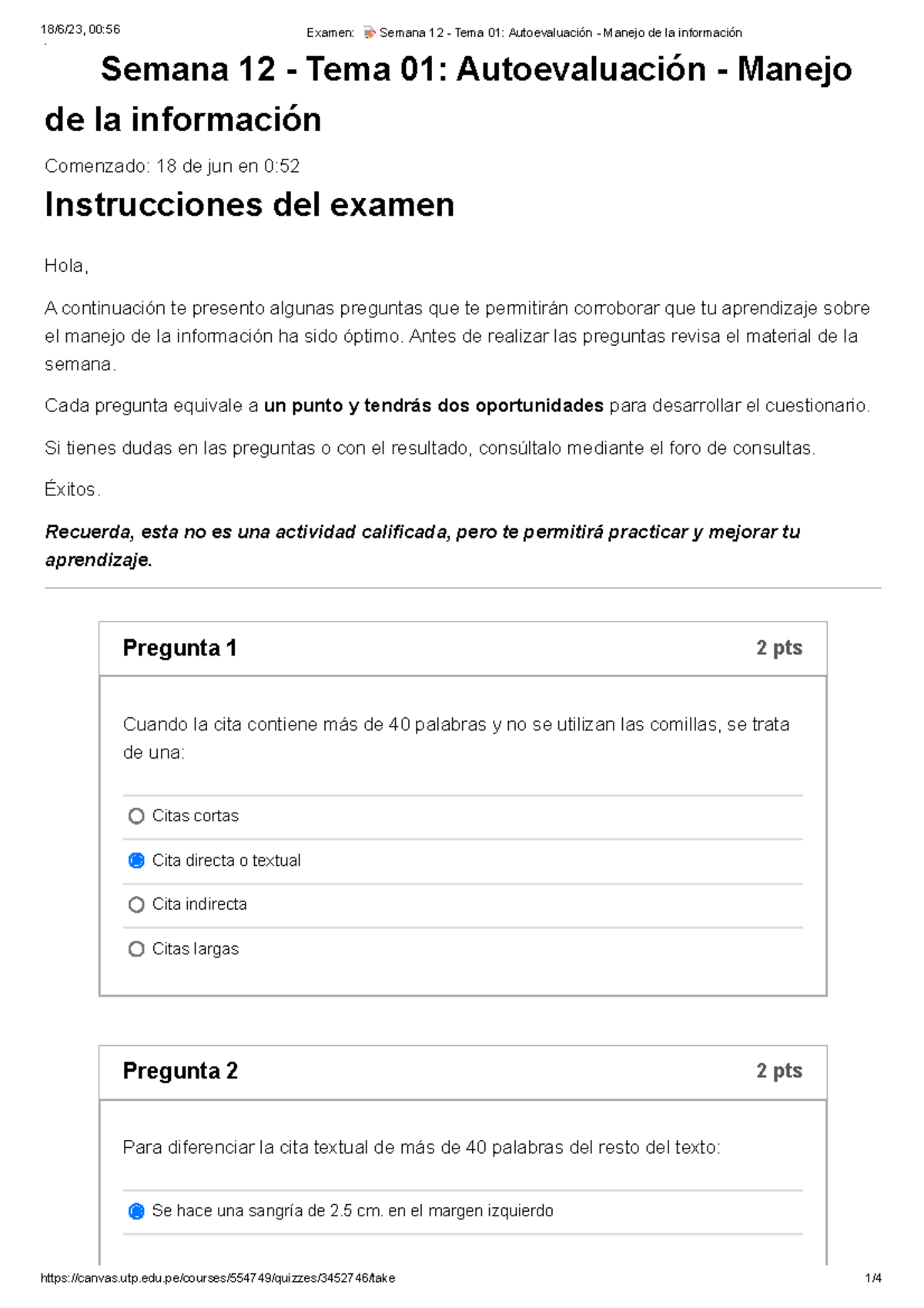 Examen 📝 Semana 12 - Tema 01 Autoevaluación - Manejo de la información - 📝 Semana 12 - Tema 01 ...
