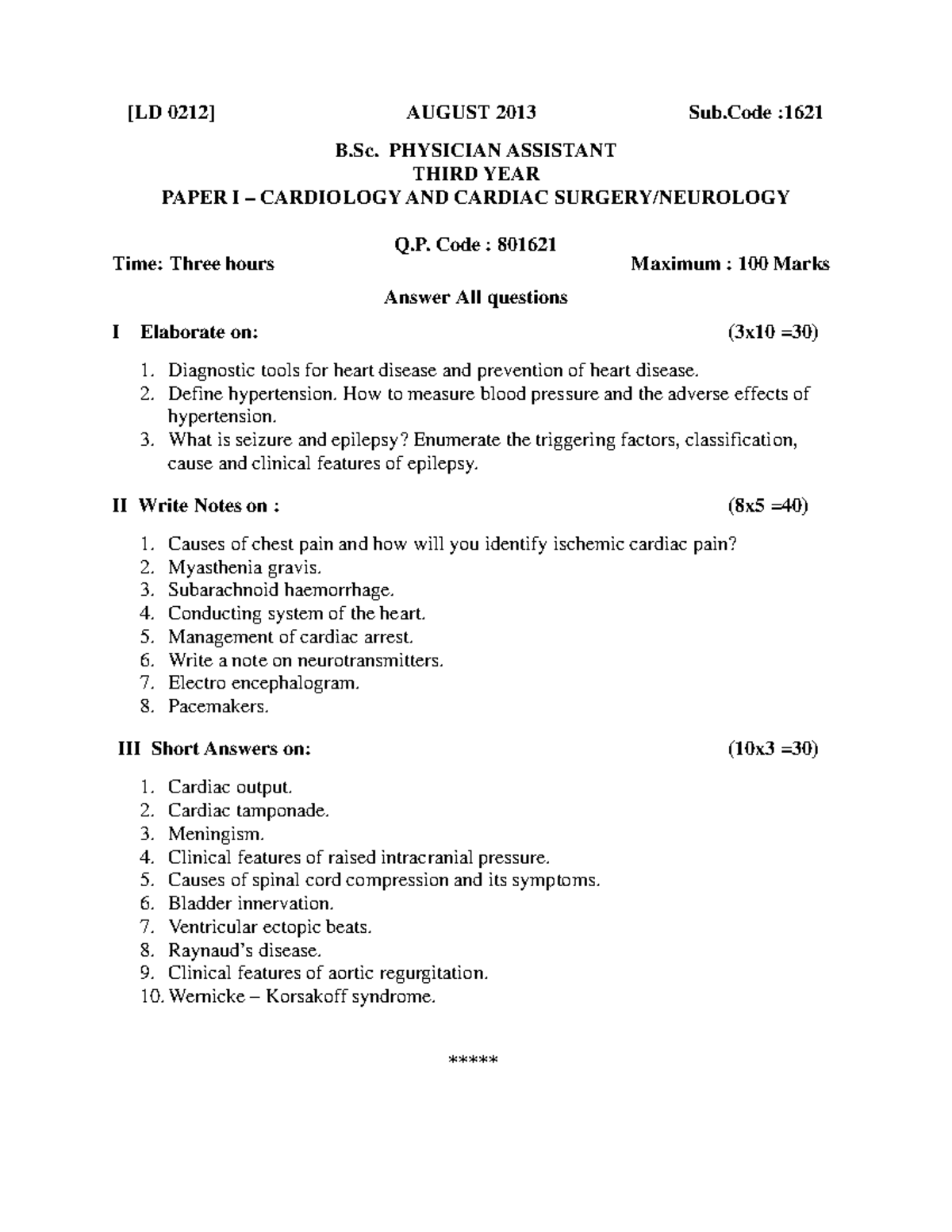 80081621 LD - Assignment - [LD 0212] AUGUST 2013 Sub : B. PHYSICIAN ...