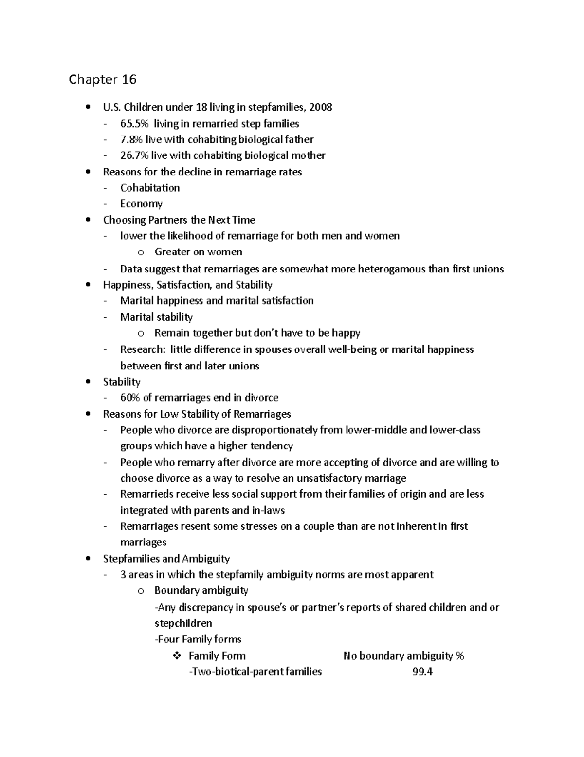 Chapter 16 notes - Chapter 16 U. Children under 18 living in ...