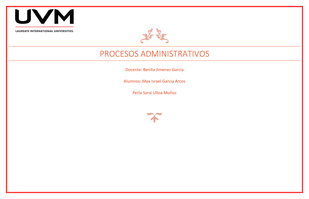 ACT#5 PSUM FORO - bien - PROCESOS ADMINISTRATIVOS Docente: Benita ...