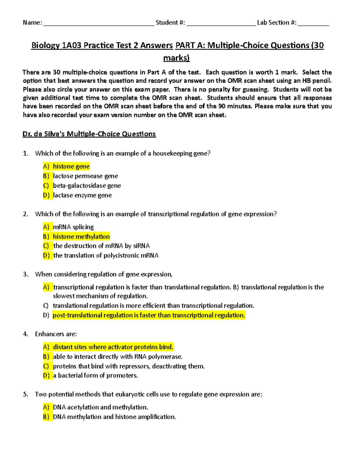2022 Bio1A03 Practice Test 2 Answers - Biology 1A03 Practice Test 2 ...