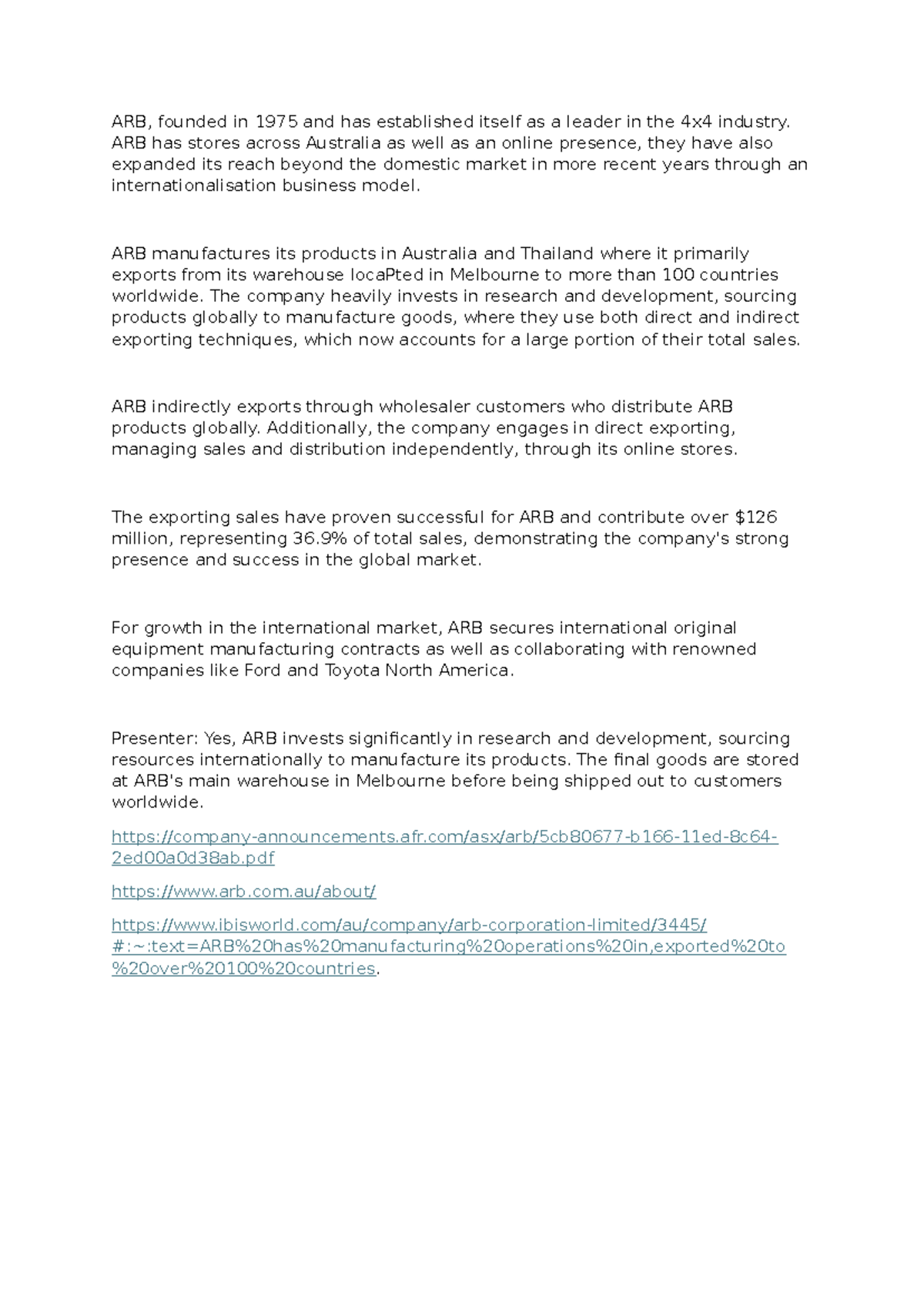 ARB word - arb - ARB, founded in 1975 and has established itself as a ...