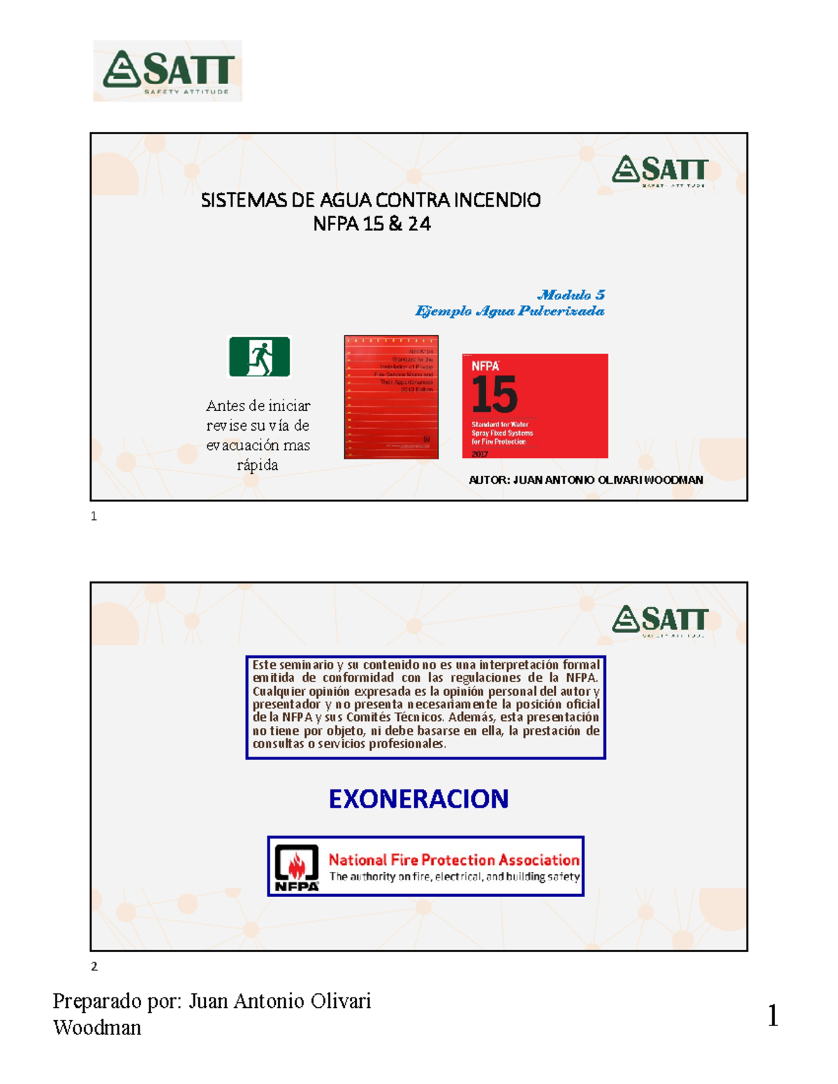 6EZ nfpa 15 y 24 Agua Ver - NFPA 15 Y 24 - Preparado por: Juan Antonio ...