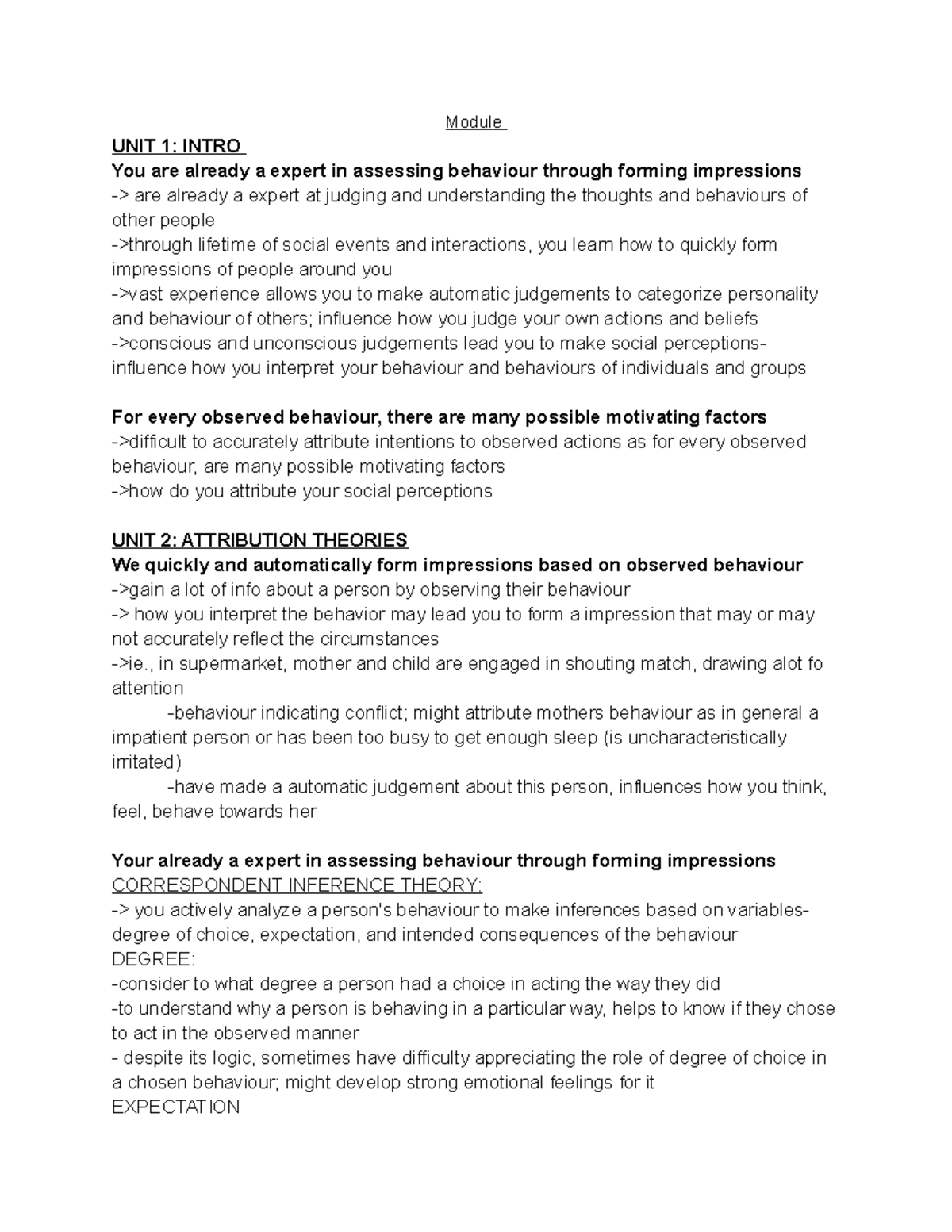 Forming Impressions Module - Module UNIT 1: INTRO You are already a ...