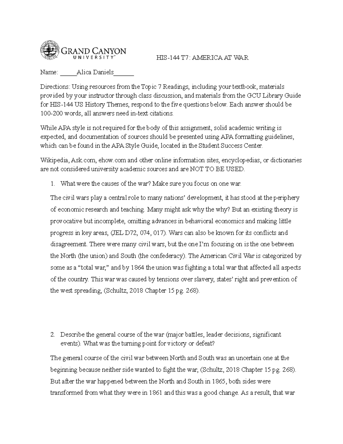 HIS-144-RS-America at War Worksheet wk7 ass7 - HIS-144 T7: AMERICA AT ...