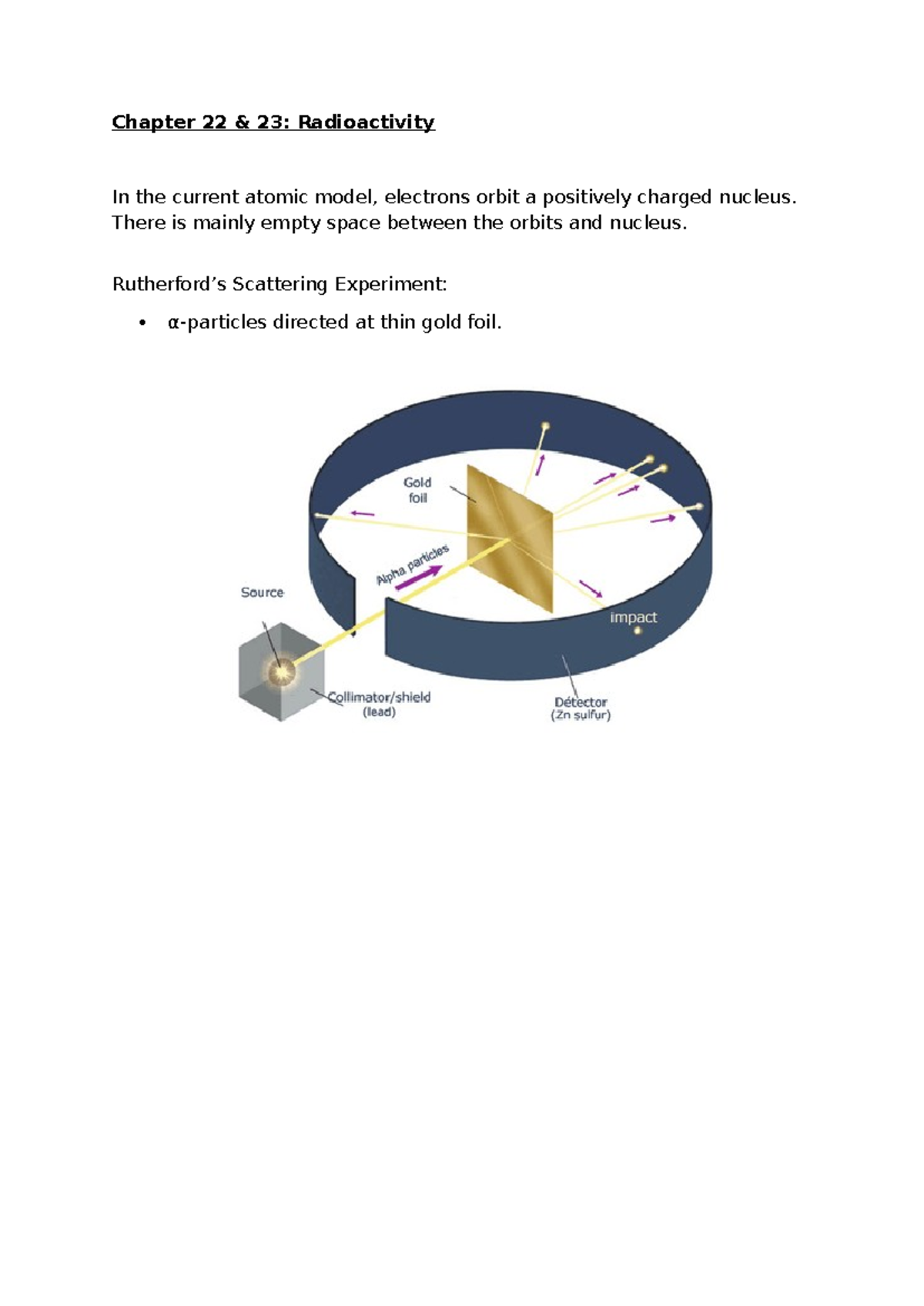 Radioactivity Notes - Chapter 22 & 23: Radioactivity In the current ...