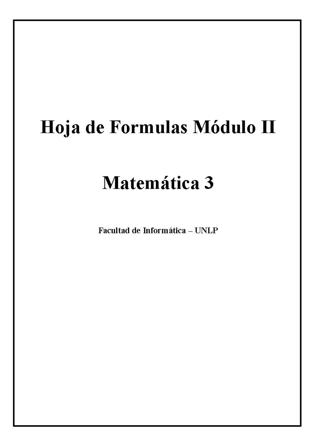 Formulas Modulo II Matematica 3 (Version Final) - Hoja de Formulas ...