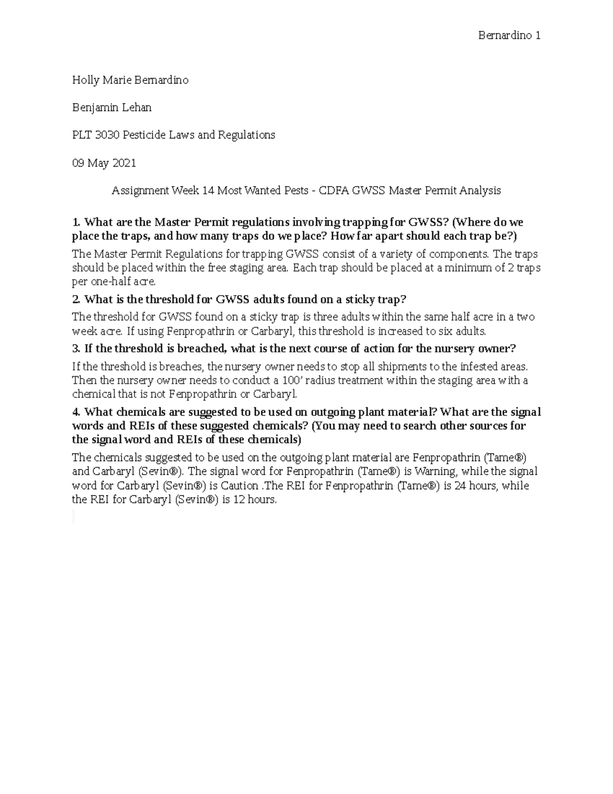 PLT3030 Assignment Week 14 Most Wanted Pests - CDFA GWSS Master Permit ...