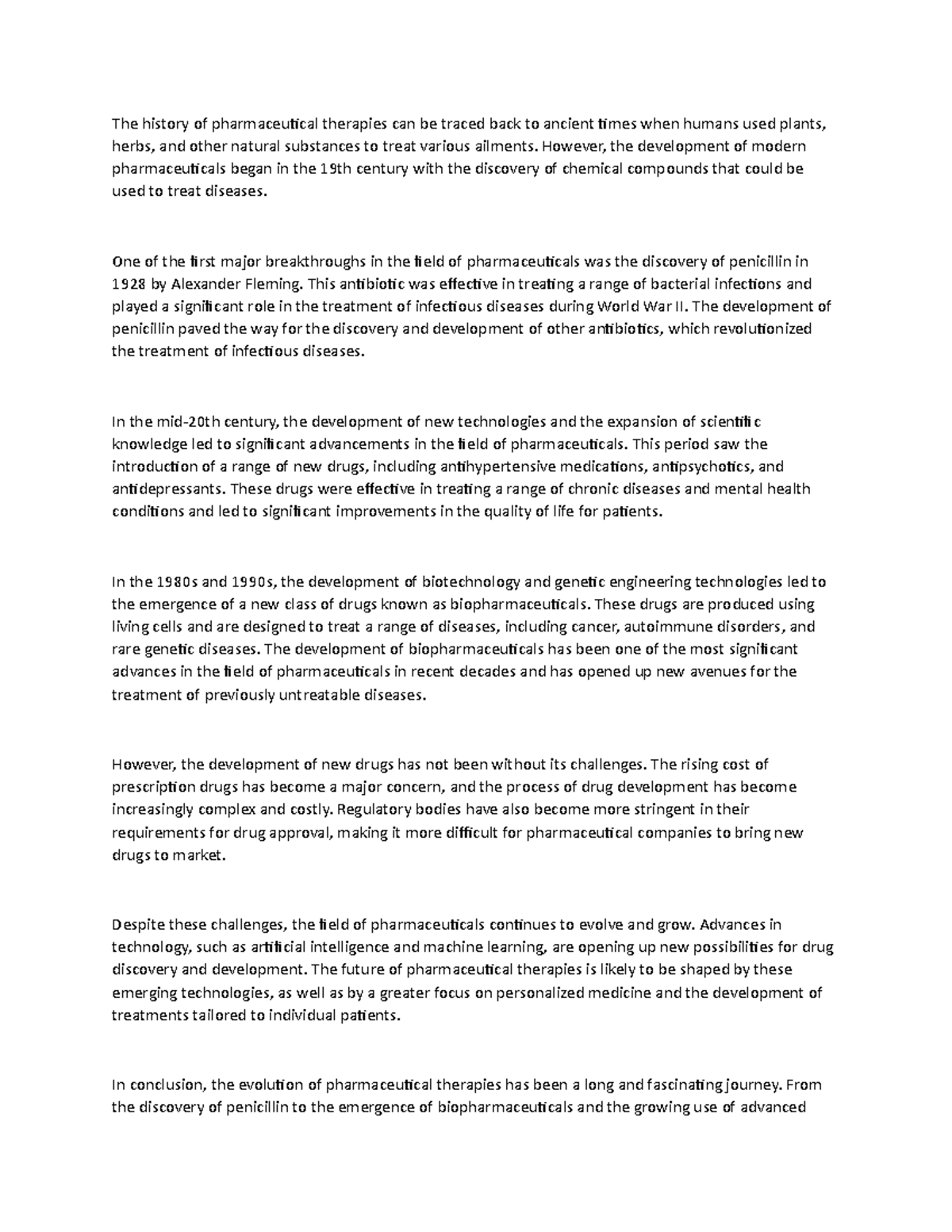 The Evolution of Pharmaceutical Therapies - A Historical Overview - The ...