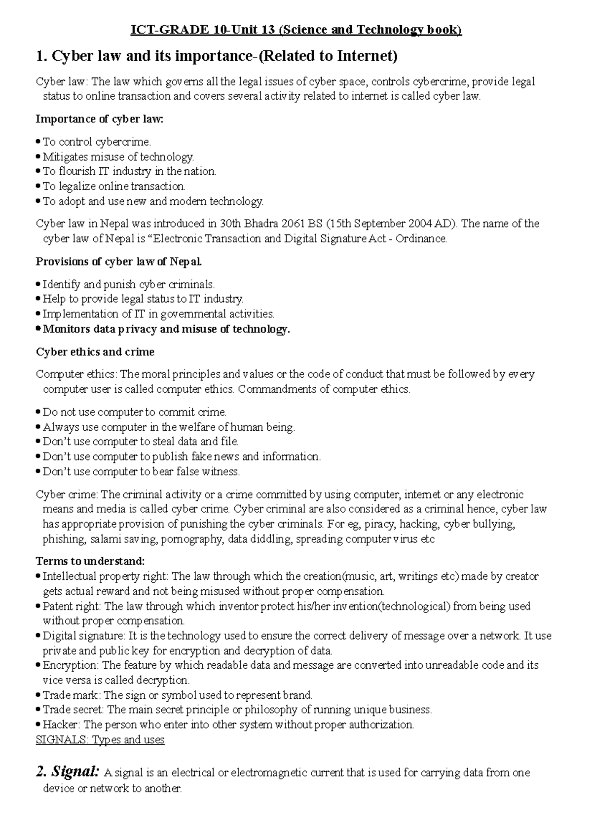 Class 10 notes -ict - ICT-GRADE 10-Unit 13 (Science and Technology book ...