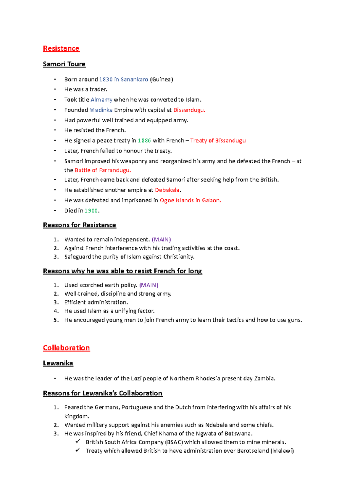 Resistance - Resistance Samori Toure - Born around 1830 in Sanankaro ...