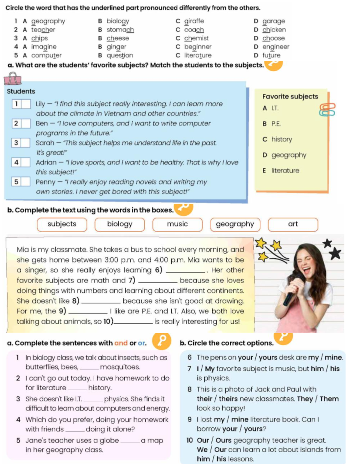 BT UNIT 2 - I learn smart world 6 - I. Read the sentences. Circle the ...