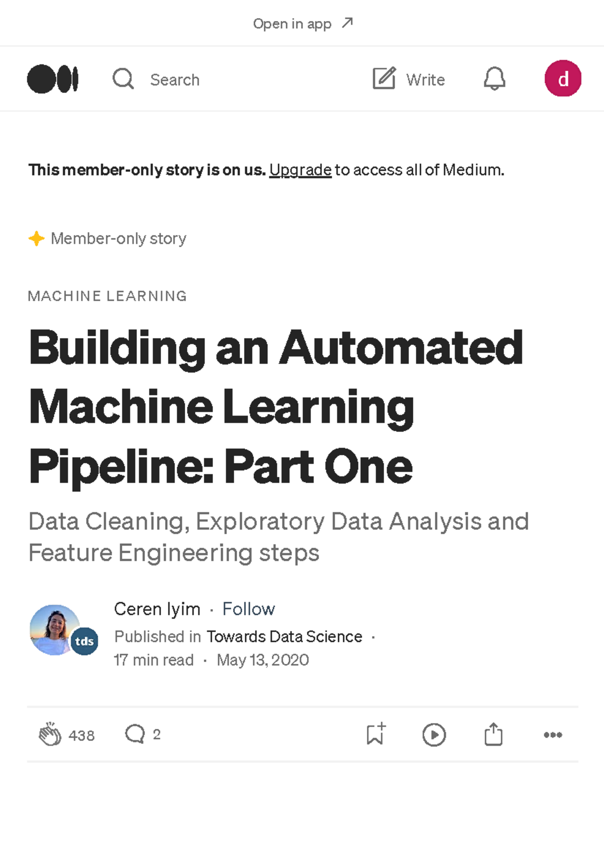 Building an Automated Machine Learning Pipeline Part One by Ceren Iyim Towards Data Science ...
