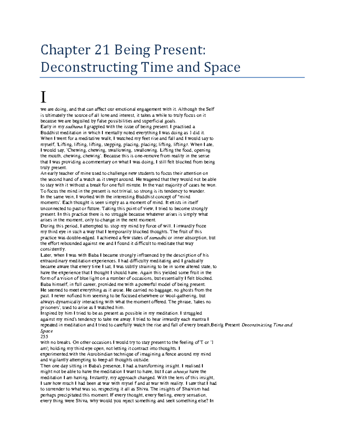 Chapter 21 Being Present - Chapter 21 Being Present: Deconstructing ...