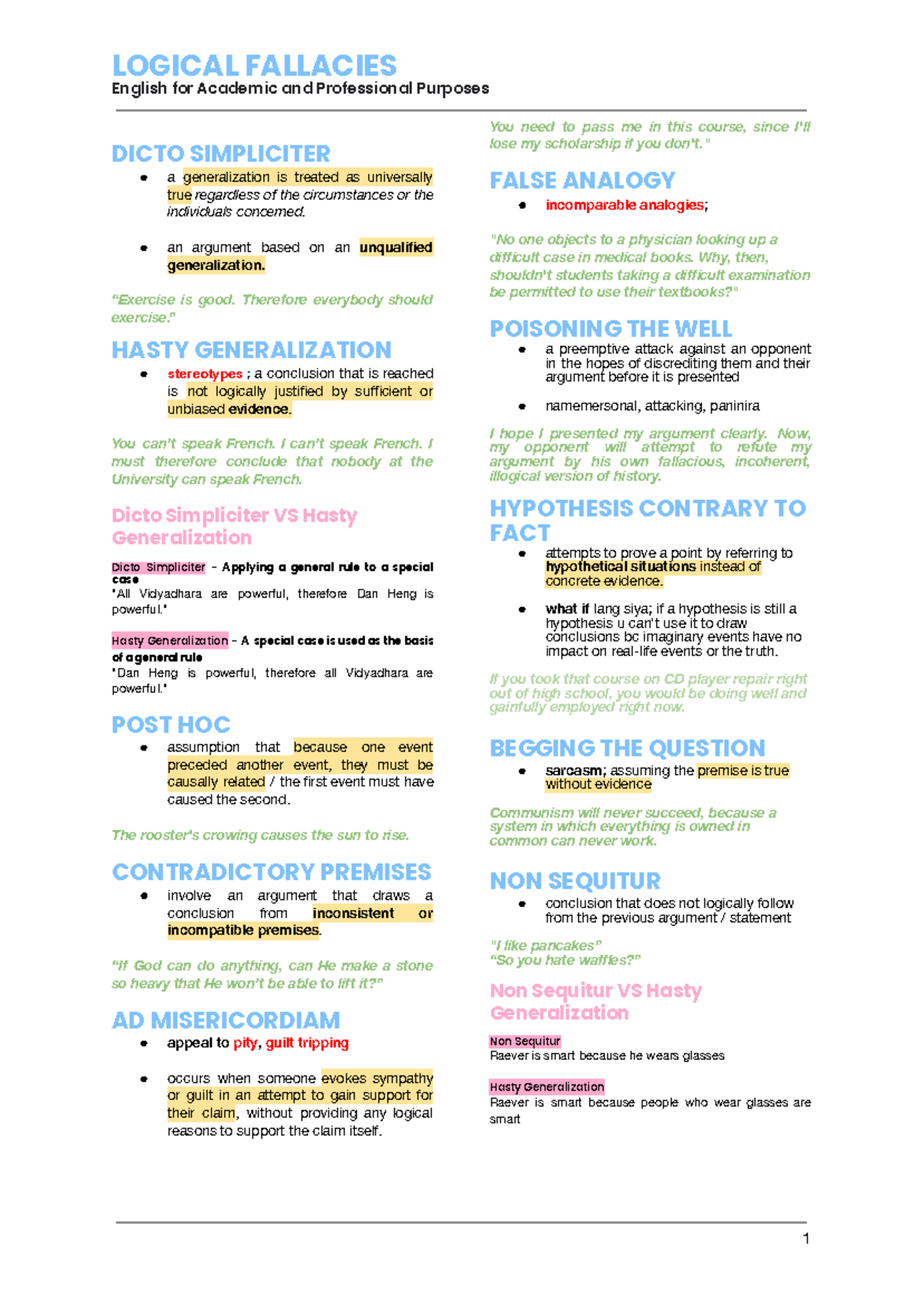 EAPP notes - aaaaaaaaaaaaaaa - LOGICAL FALLACIES English for Academic ...