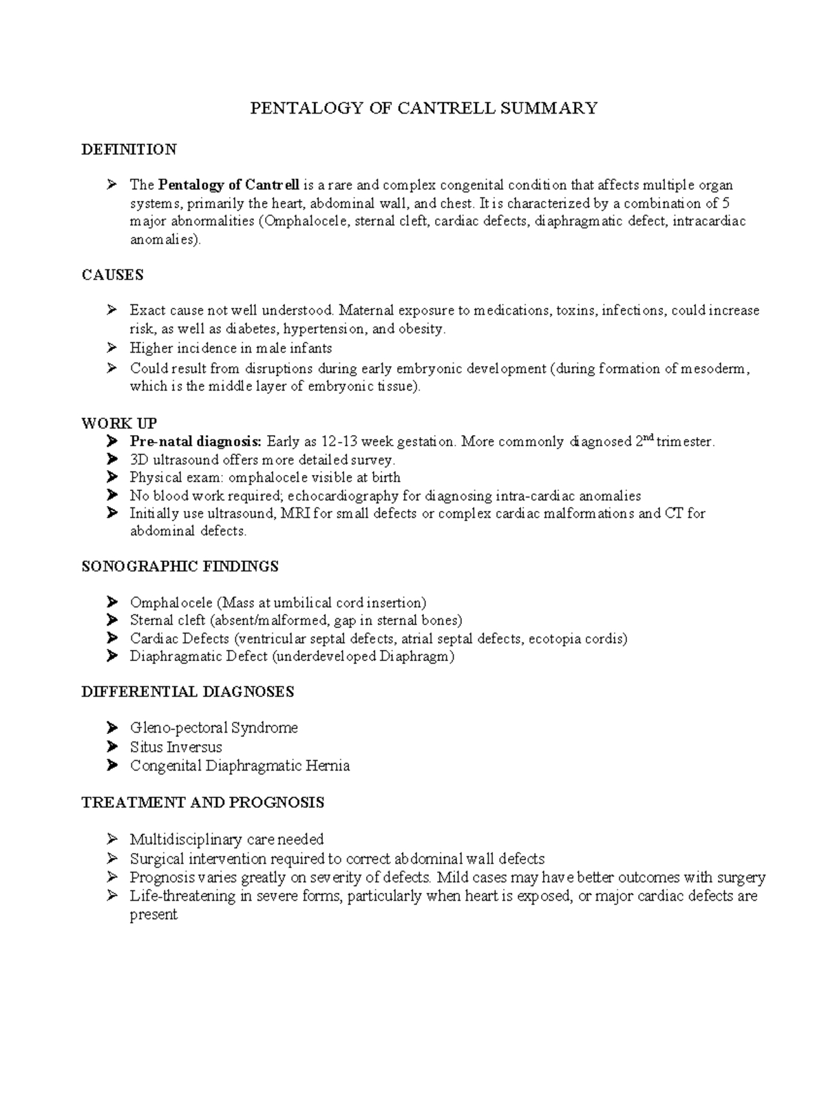 Pentalogy OF Cantrell Summary - PENTALOGY OF CANTRELL SUMMARY ...