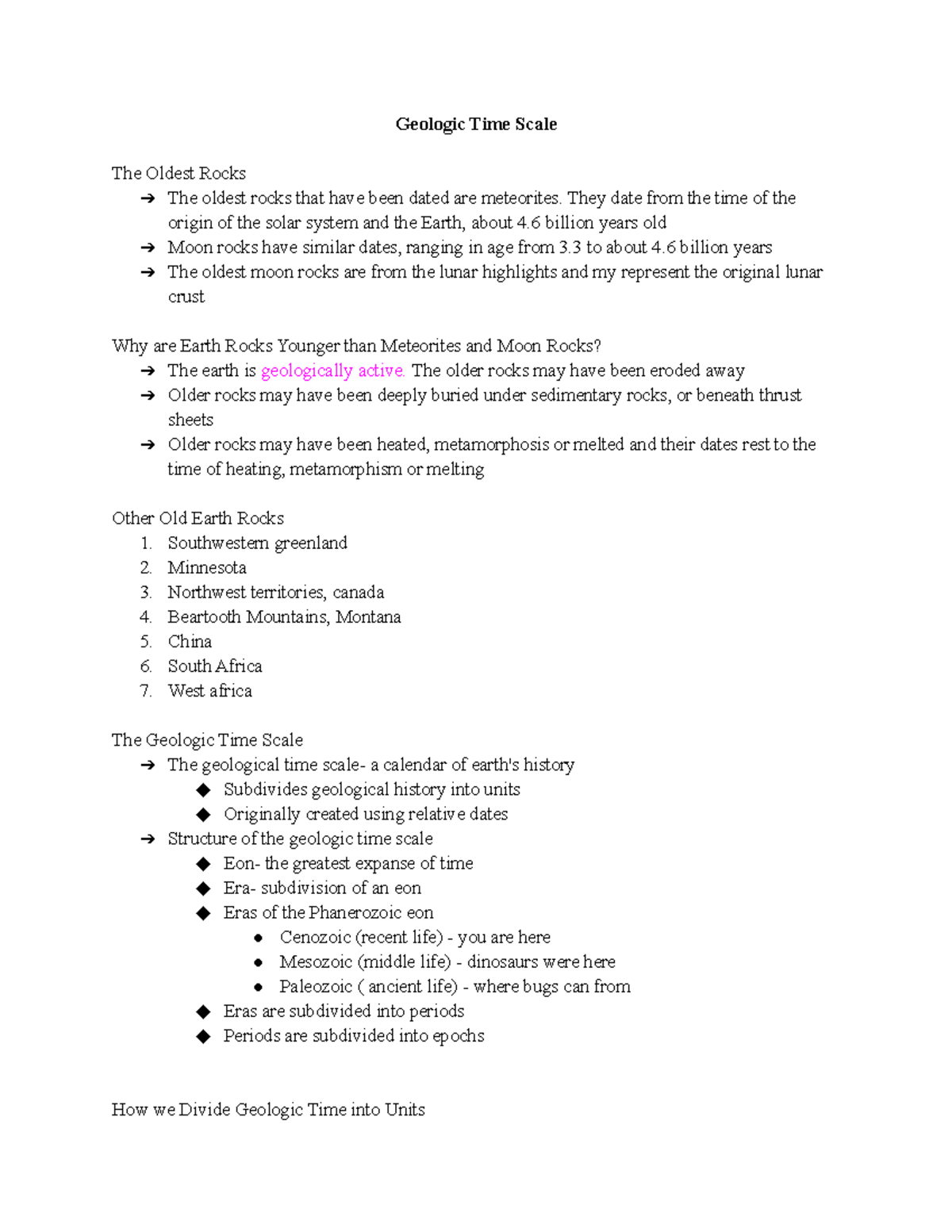 Geologic time scale - Geologic Time Scale The Oldest Rocks The oldest ...