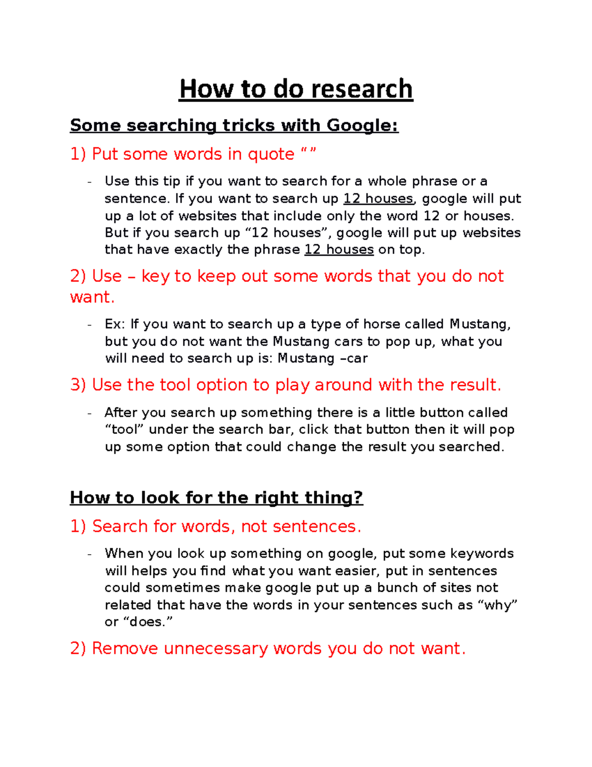 How to do research efficiently - How to do research Some searching ...