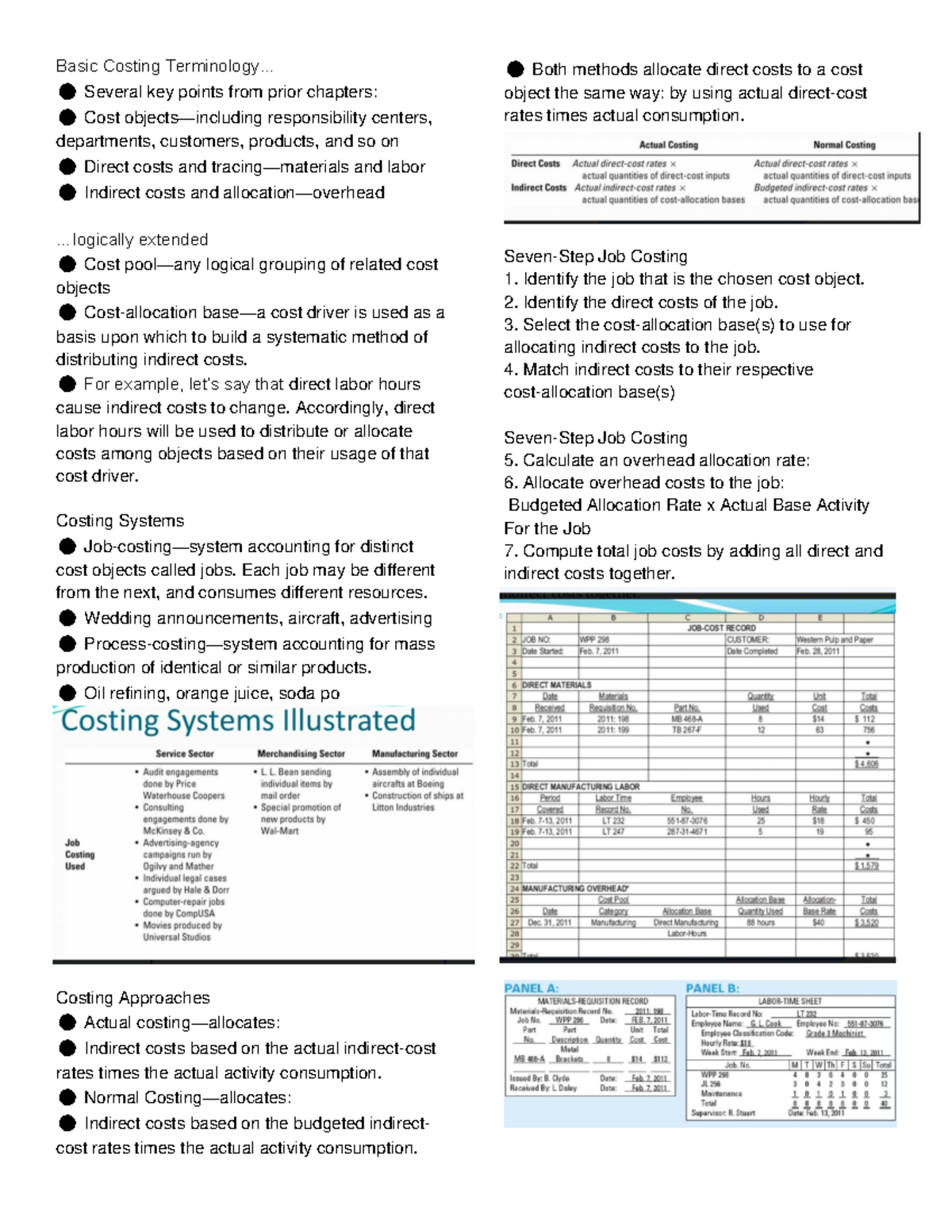 Basic Costing Terminology… - .. Several key points from prior chapters ...