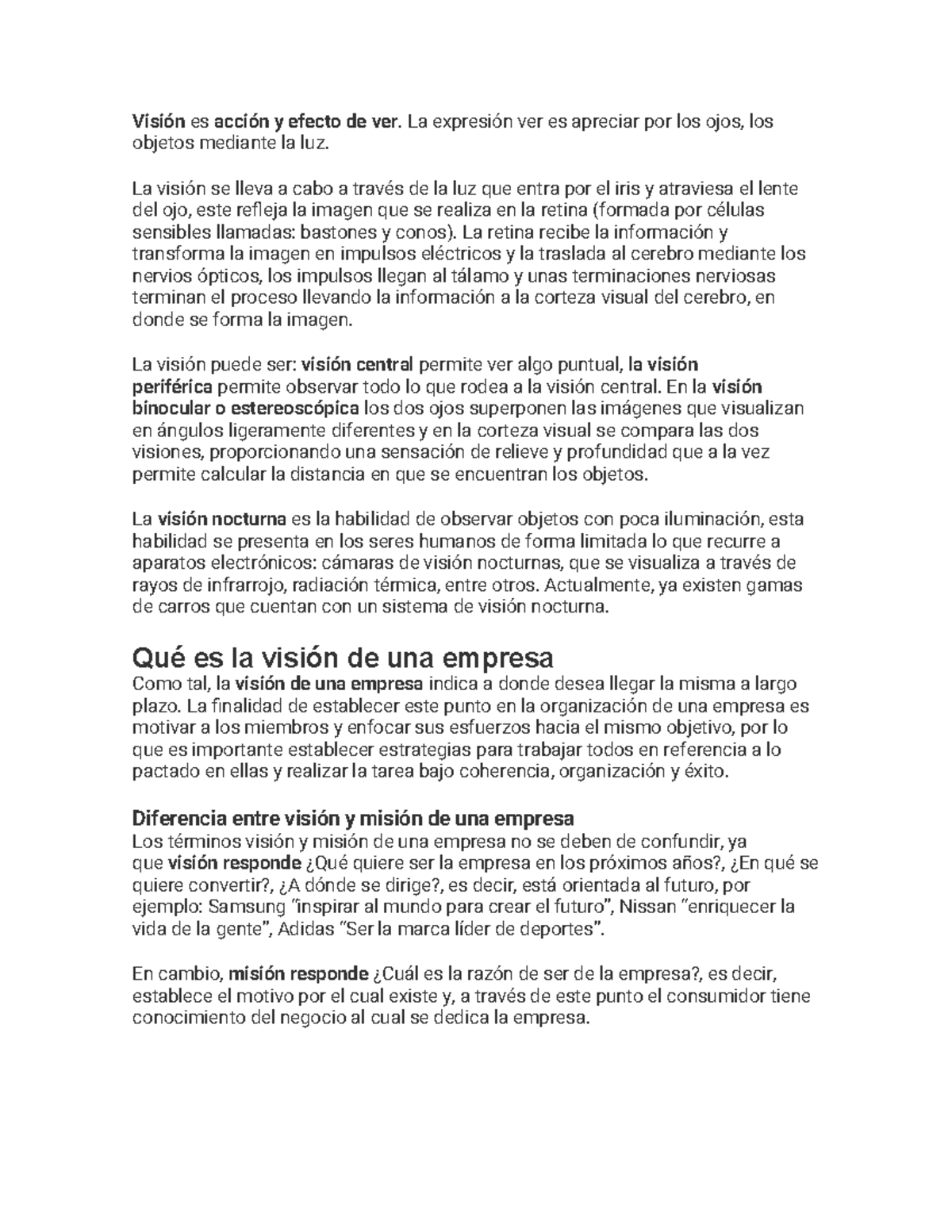 Visión - VISION - Visión es acción y efecto de ver. La expresión ver es ...