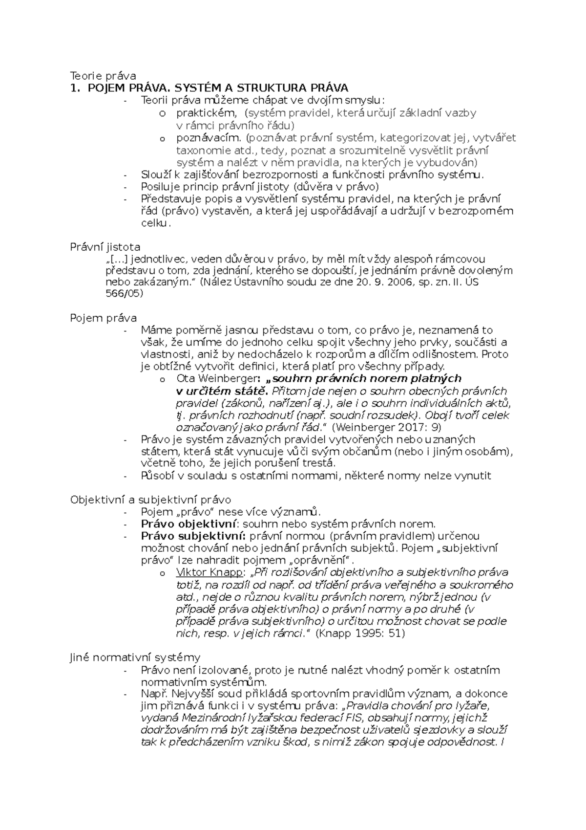 Teorie práva - výpisky ze seminářů p. Haply - Teorie práva POJEM PRÁVA ...