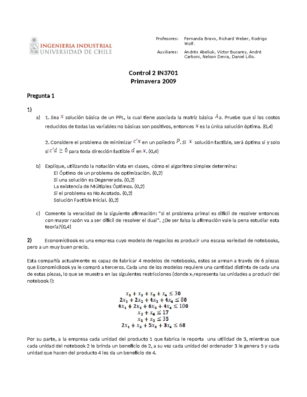 Pauta Control 2 IN3701-Prim09 - Profesores: Fernanda Bravo, Richard ...