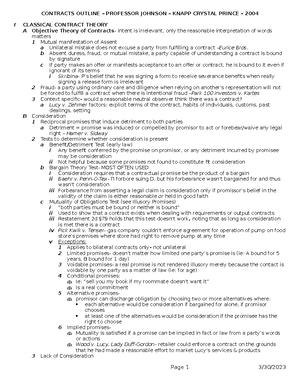 Contracts Law Outline - 2 - Option Contracts What Makes an Offer ...