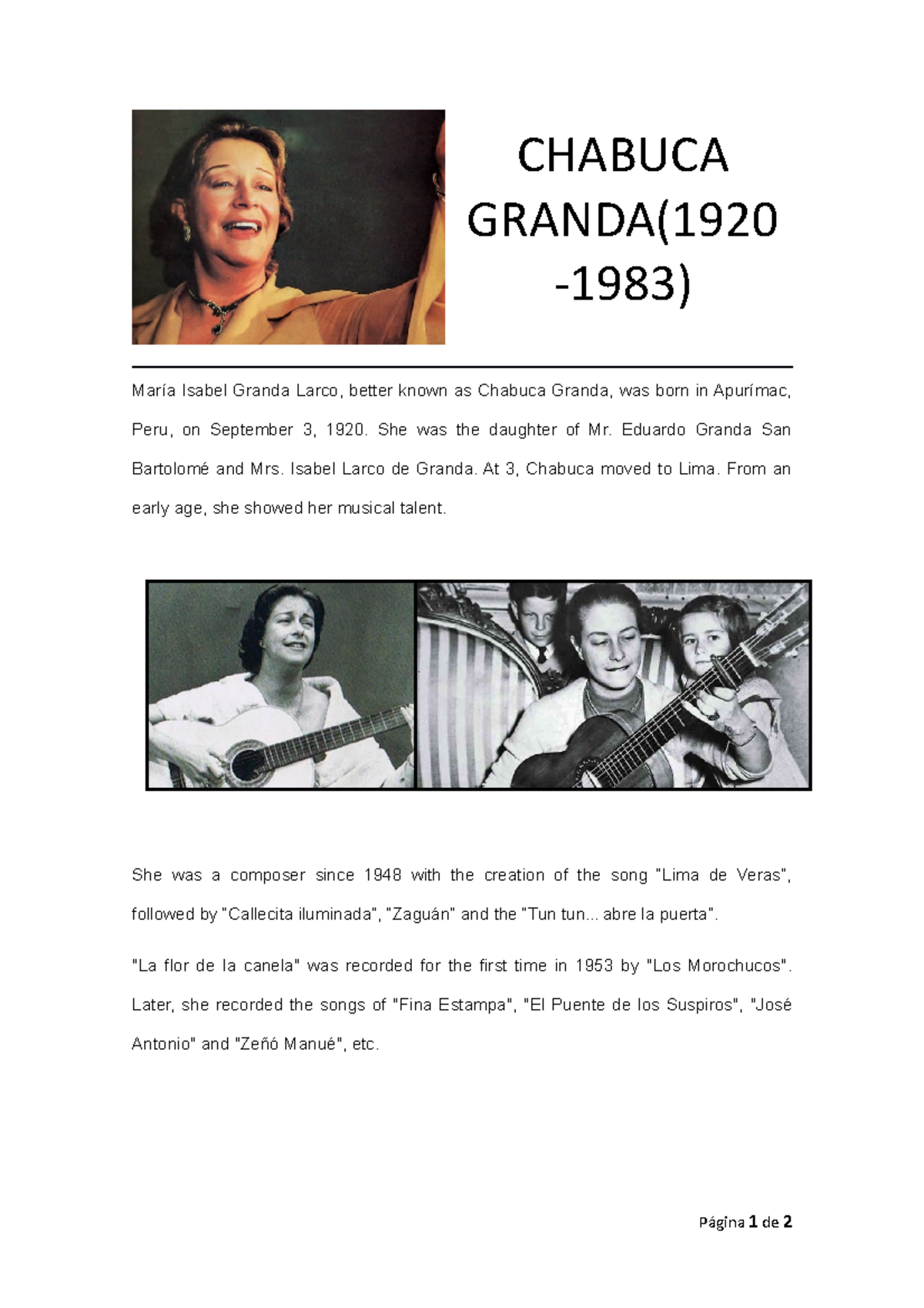 María Isabel Granda Larco bibliografia - María Isabel Granda Larco ...