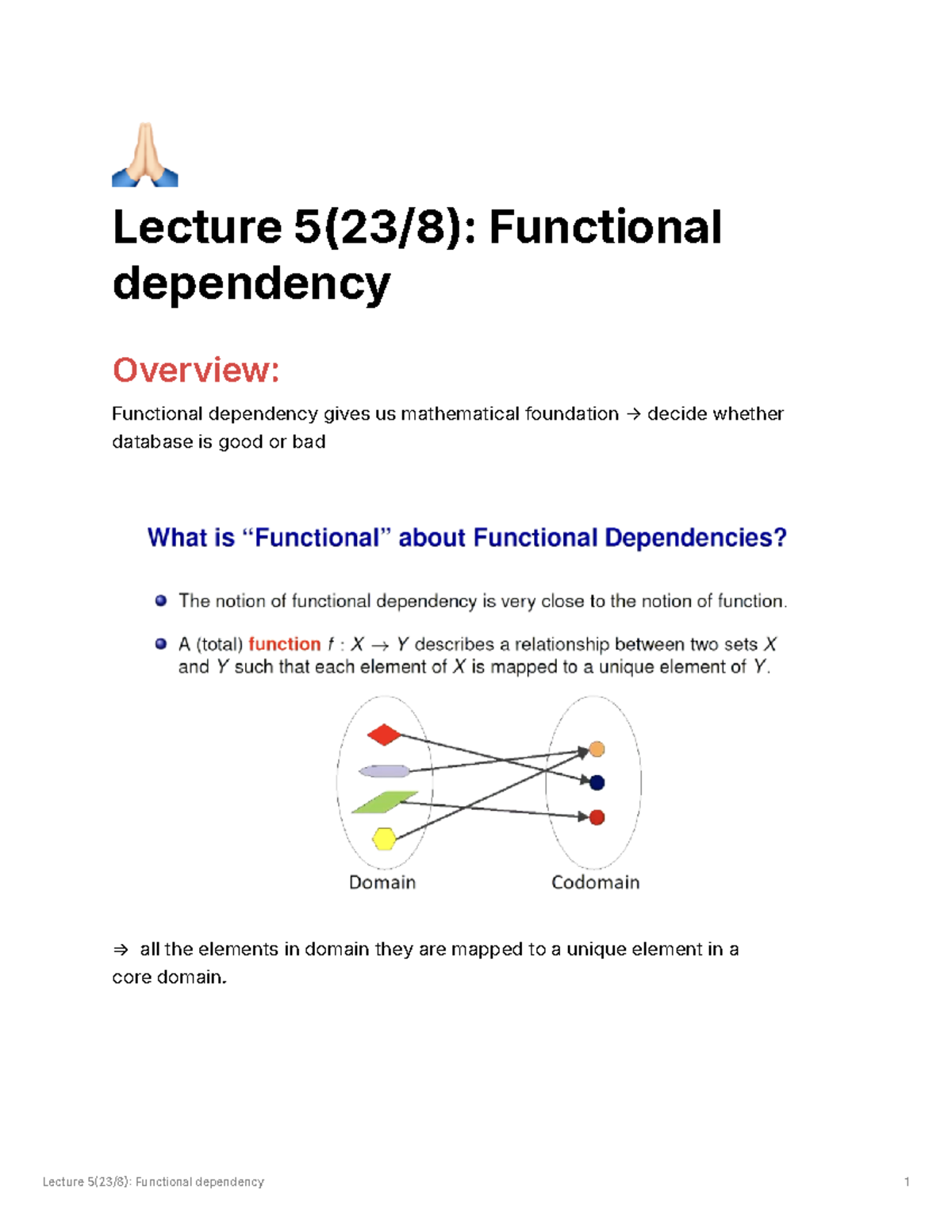 Lecture 5 Functional Dependency Lecture 5238 Functional