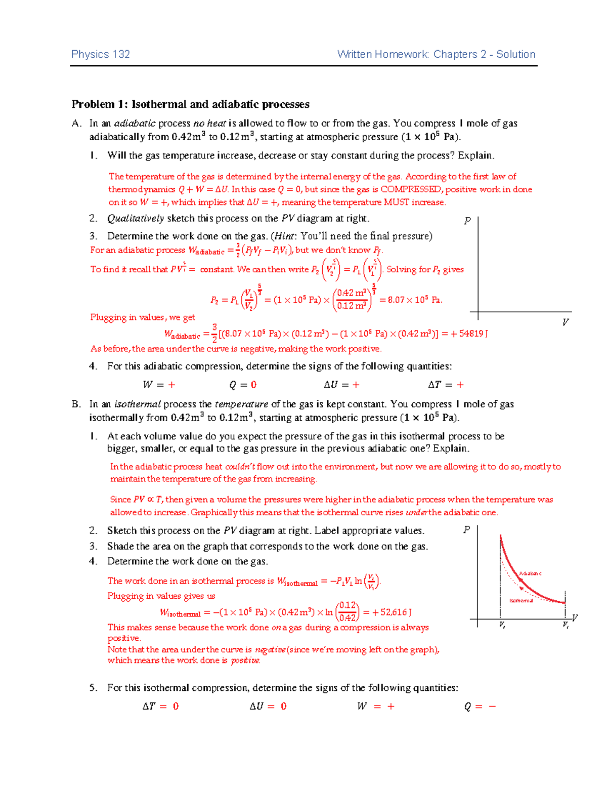 Ch 2 Written Problems - Physics 132 Written Homework: Chapters 2 - Solution Problem 1 ...