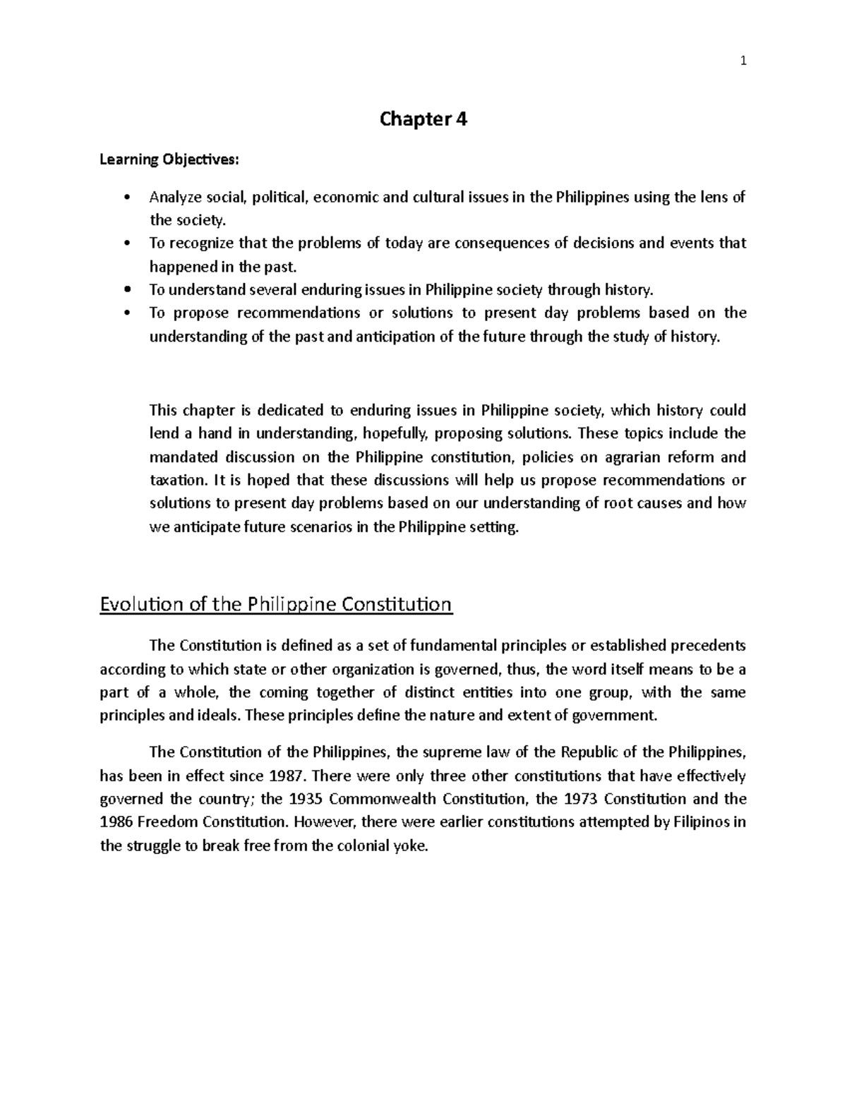 Ph history module 4 - Lecture notes 4 - Chapter 4 Learning Objectives ...