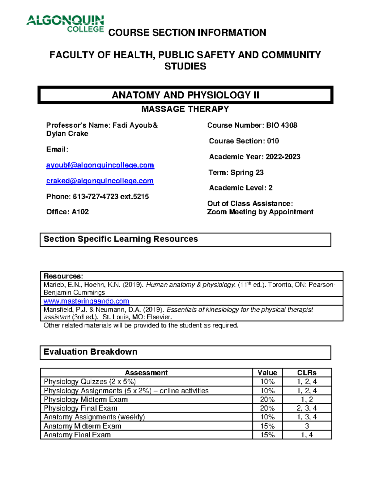 CSI4308S23 - Course Section Information, Summer 2023 - COURSE SECTION ...