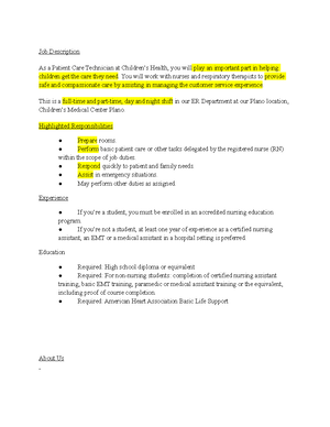 Vocation Map Part 1 - You will complete two different maps - one ...
