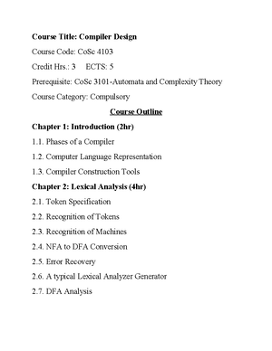 CG -Ch1 - computer graphics note - Computer Graphics Course code: CoSc 3072 Credit hours: 3 ...