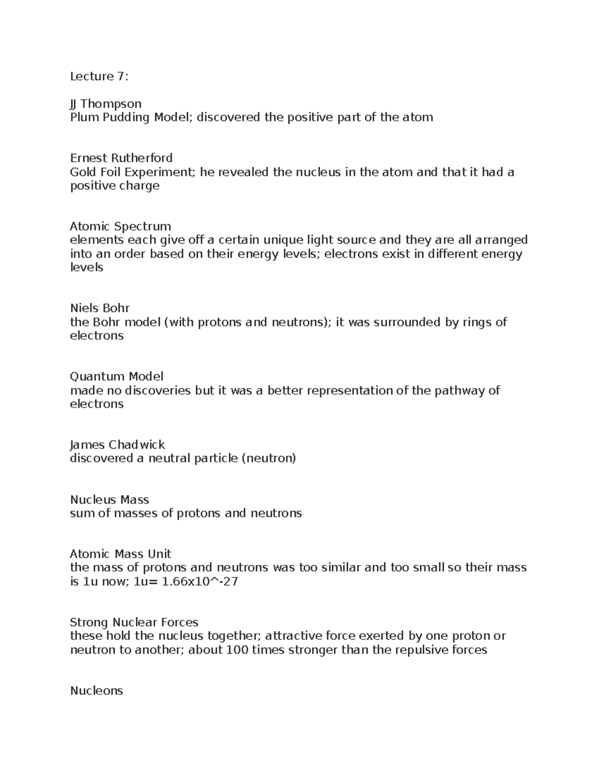 General Physics PHY 2048C Lecture 8 - Lecture 7: JJ Thompson Plum ...