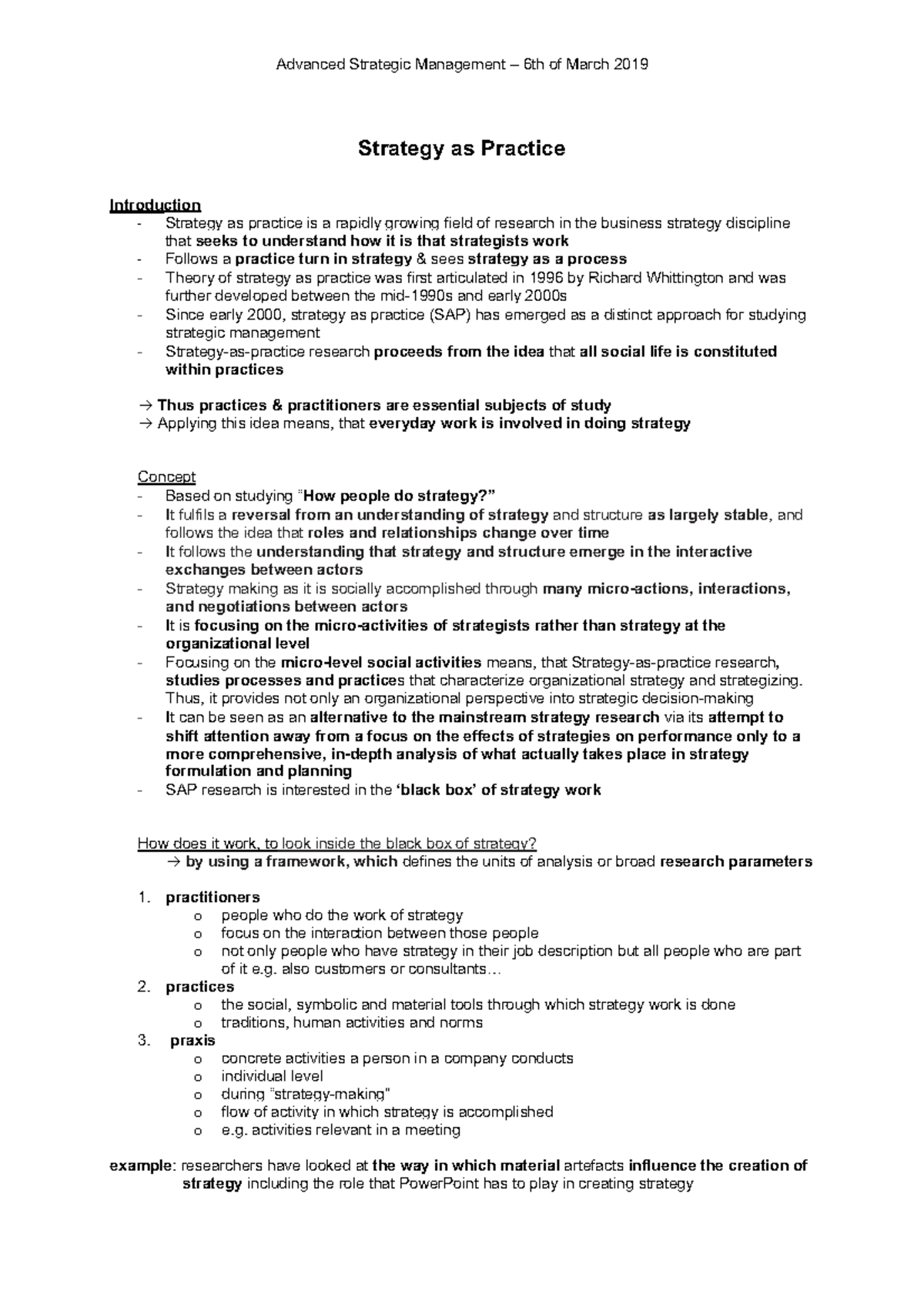 Strategy as Practice - Thus, it provides not only an organizational ...